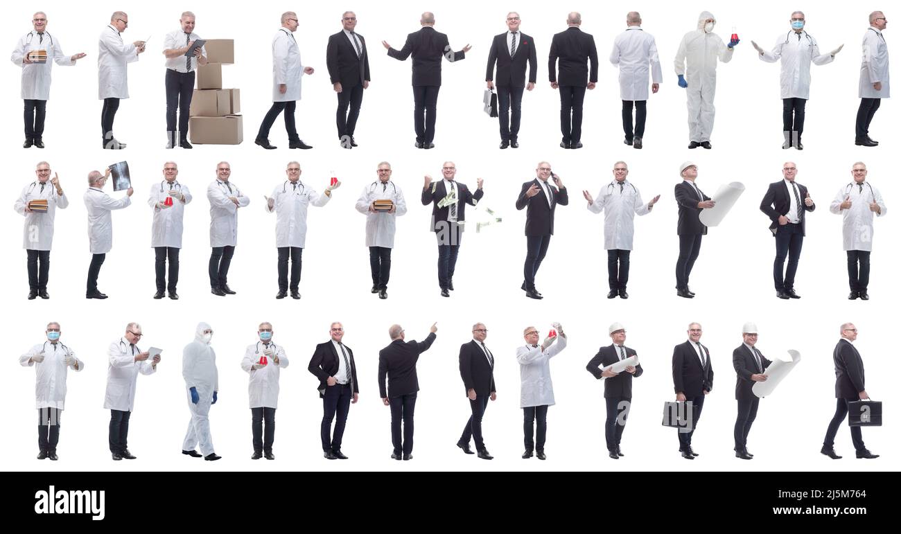 collage of a man in full growth displaying many professions and ...