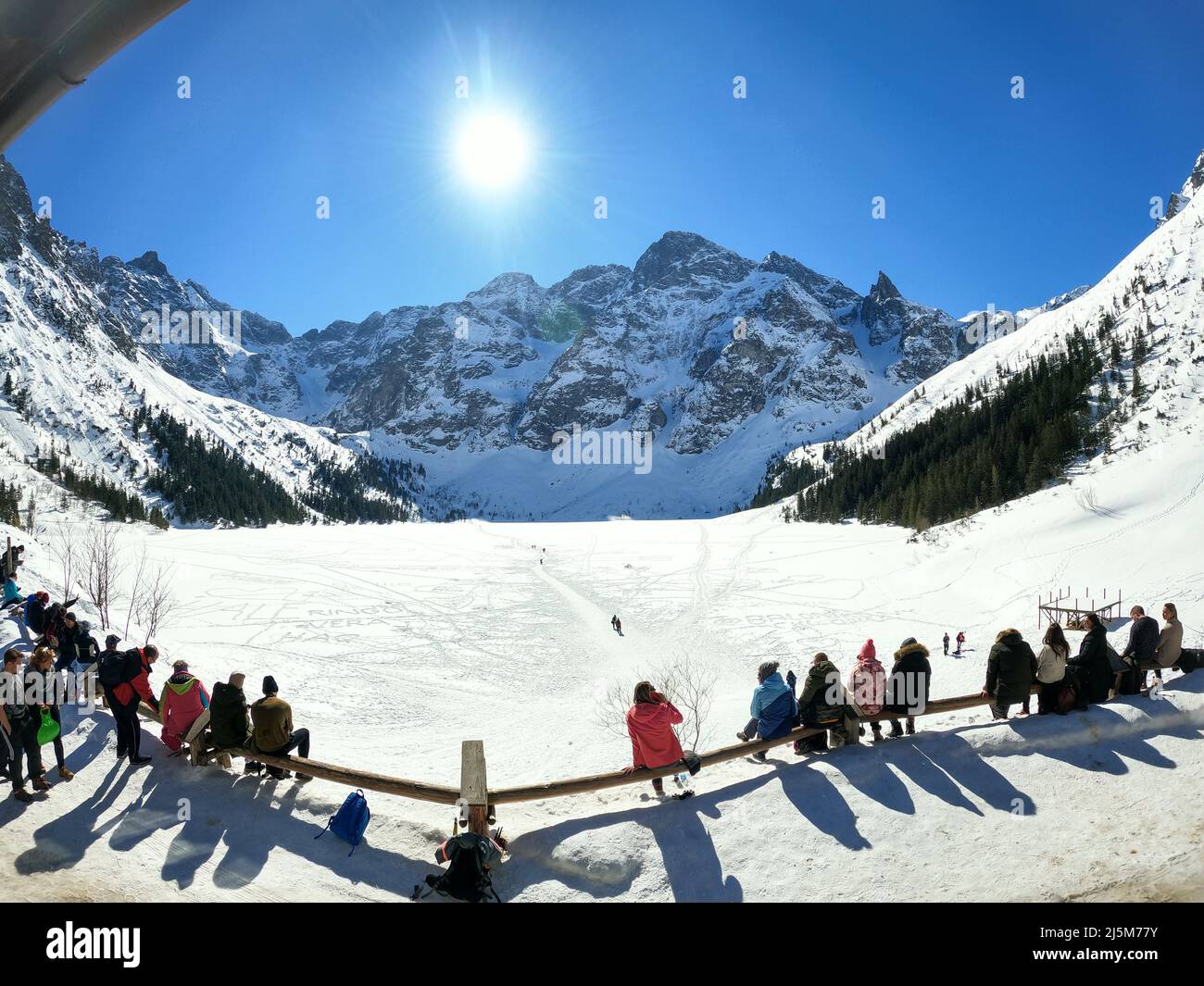 Aerial view of morske oko in High Tatras mountains in Slovakia Stock ...