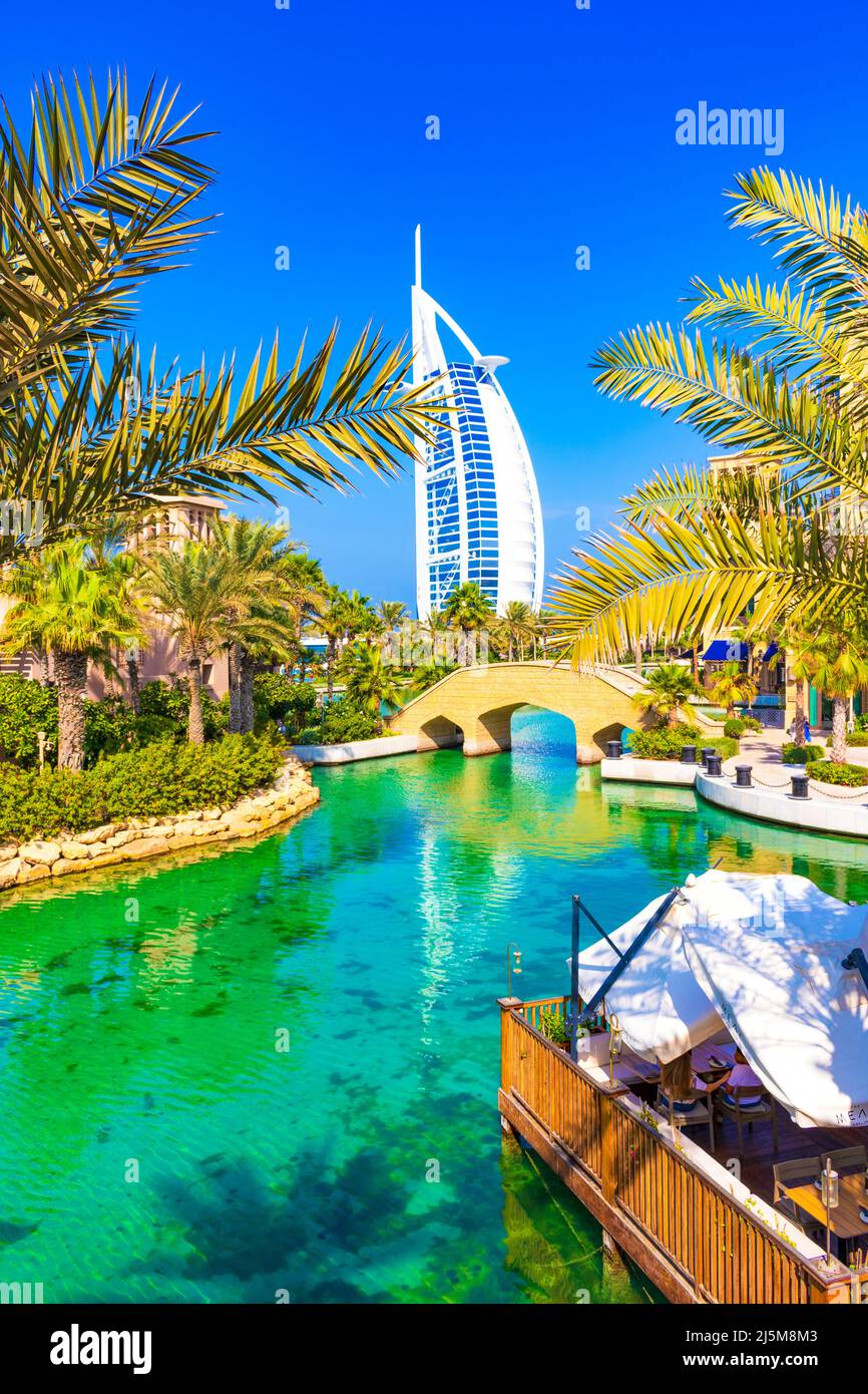 View of Souk Madinat Jumeirah- Bazaar in traditional Middle Eastern ...