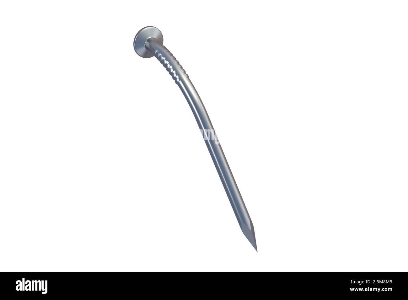 Curved metal nail isolated on white background. 3d render Stock Photo ...