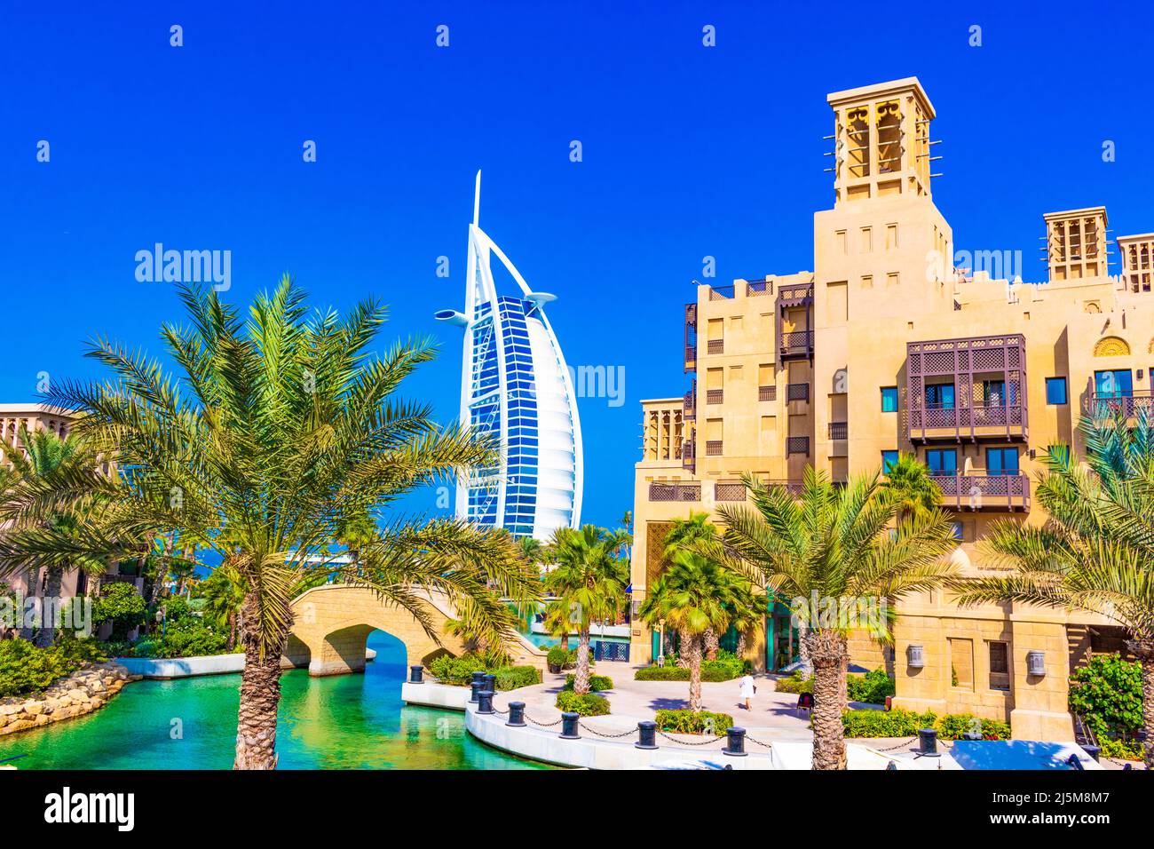 View of Souk Madinat Jumeirah- Bazaar in traditional Middle Eastern ...