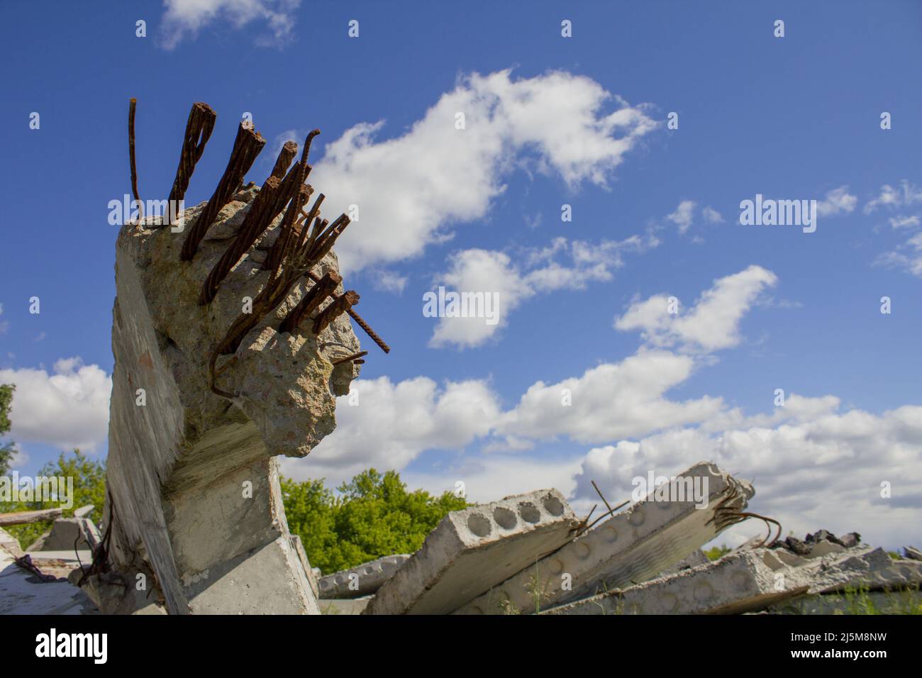 Pieces of concrete floors of multi-story panel residential buildings ...