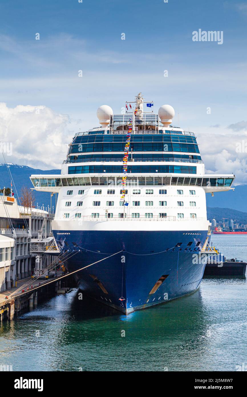 Vancouver cruise ship terminal with a visiting vessel British Columbia ...