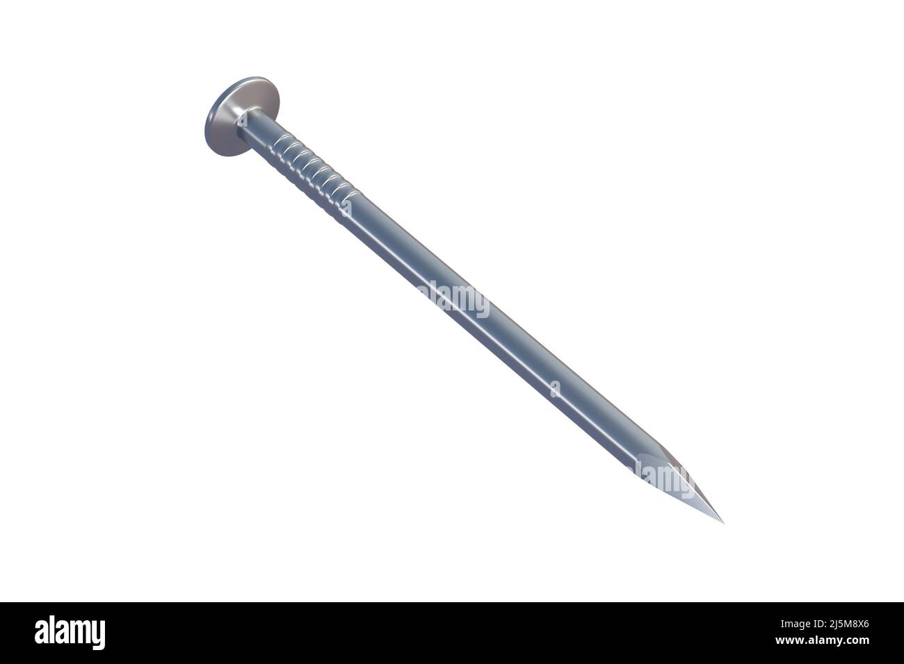 Metal nail isolated on white background. 3d render Stock Photo - Alamy