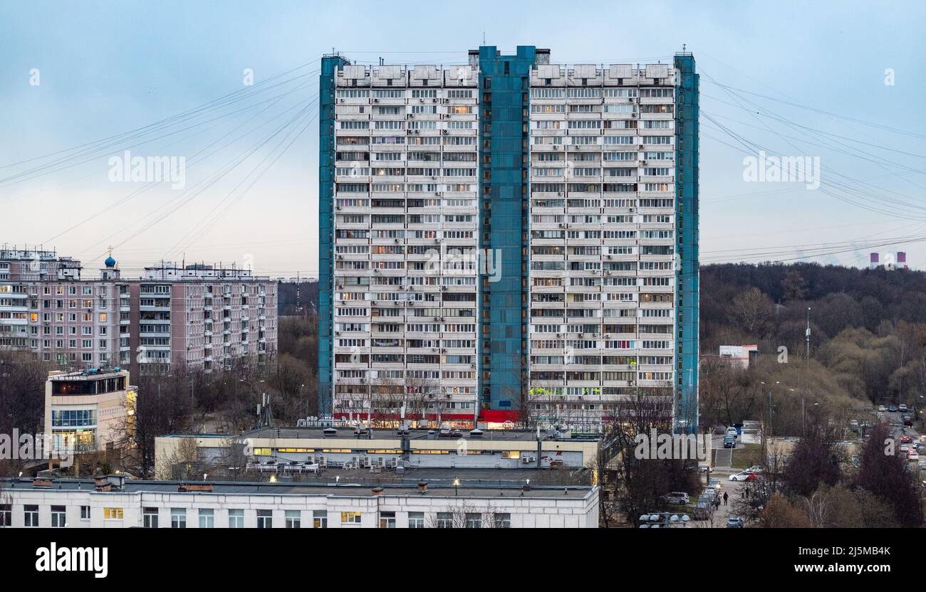 Multi-storey panel residential buildings in a residential area of a ...