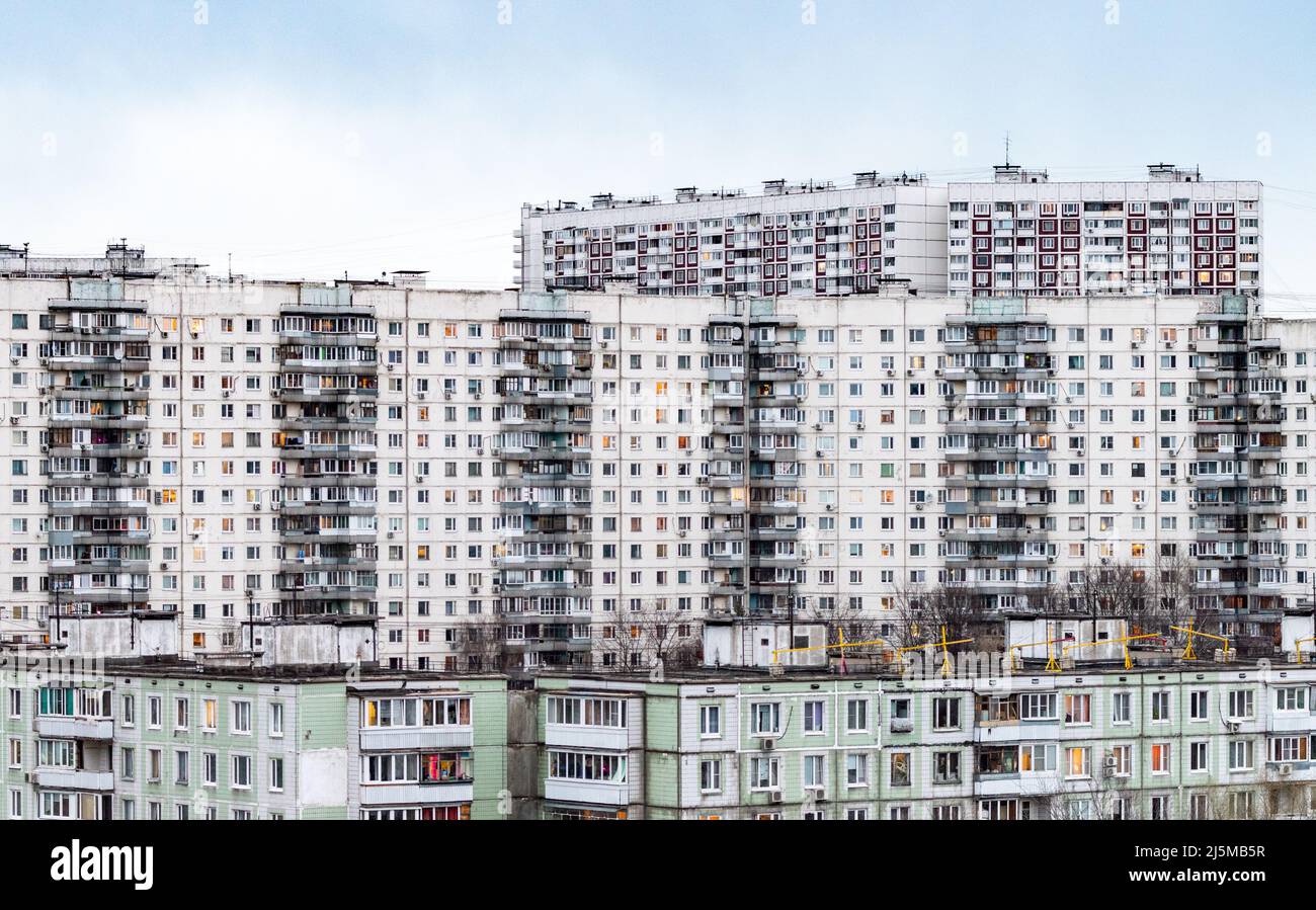Multi-storey panel residential buildings in a residential area of a ...