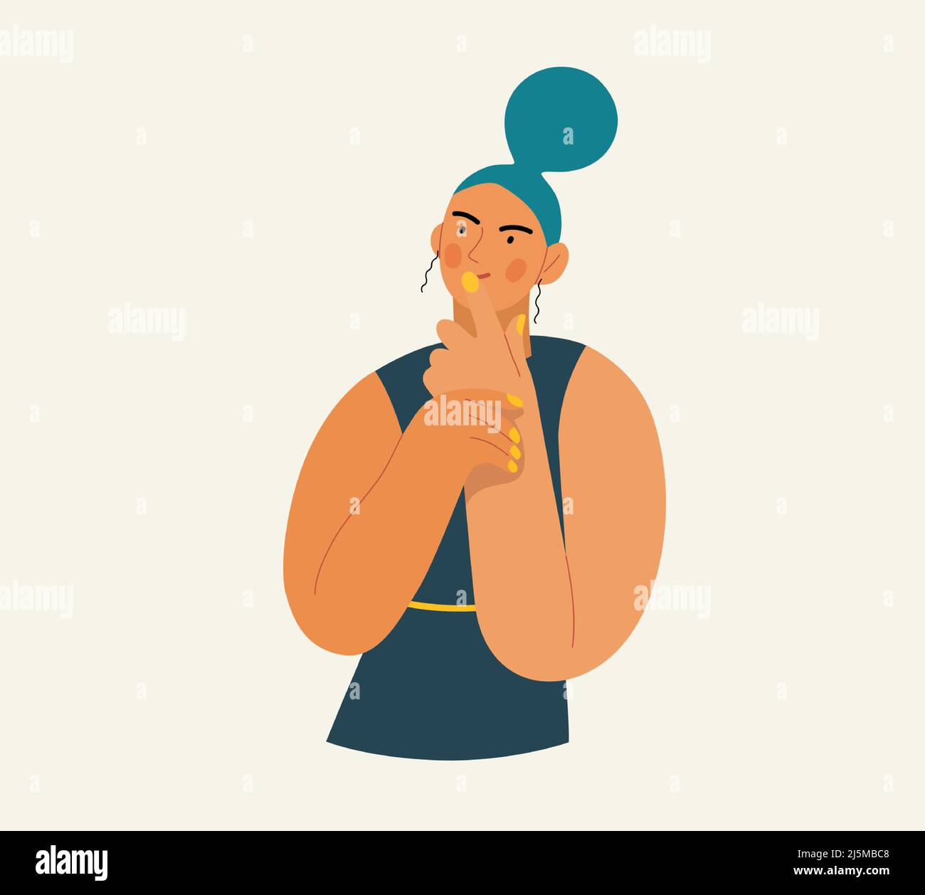 Woman solving a problem Stock Vector Images - Alamy