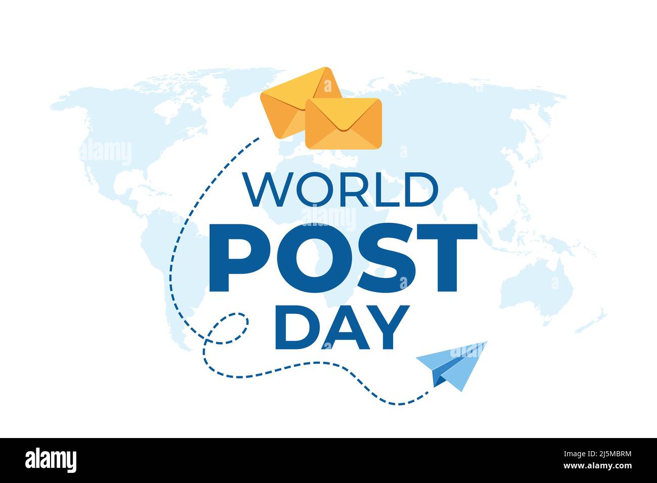 World post day design template with envelopes and world map on ...