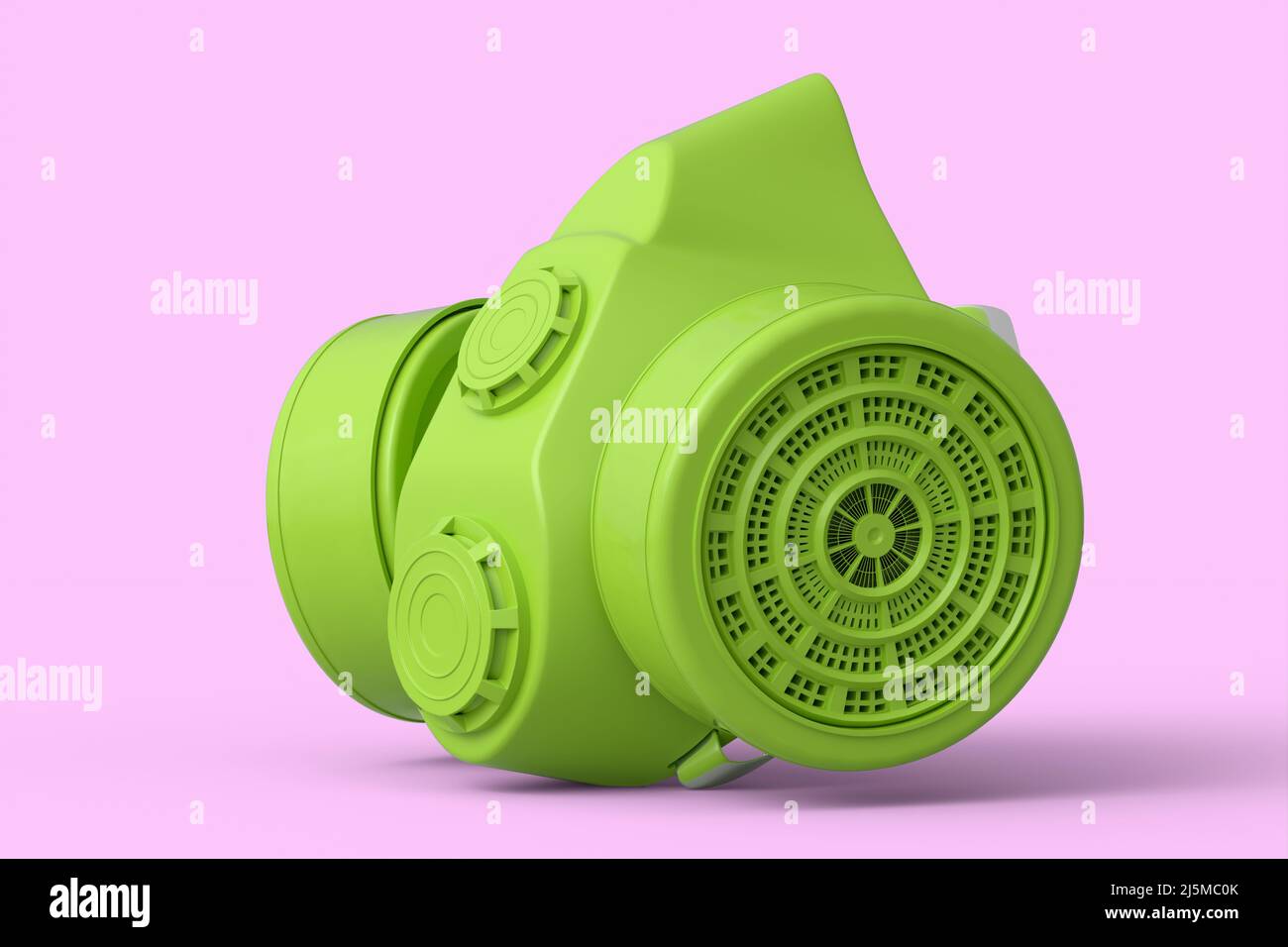 Gas mask on pink monochrome background. 3d render and illustration of ...