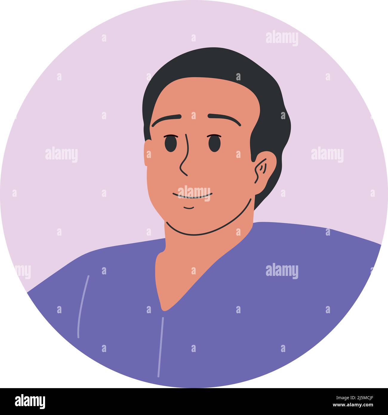 Big strong guy with brown hair, avatar. Vector, flat Stock Vector Image ...