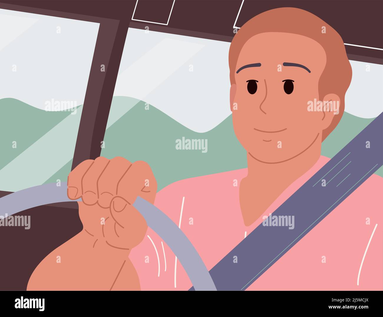 Big strong guy with brown hair, avatar. Vector, flat Stock Vector Image ...