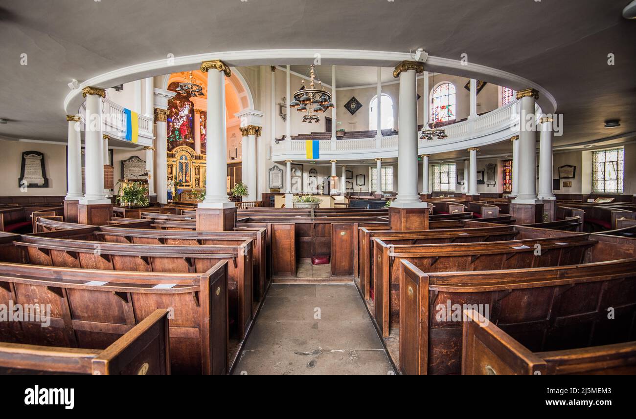 Unusual looking church with a circular design hi-res stock photography ...