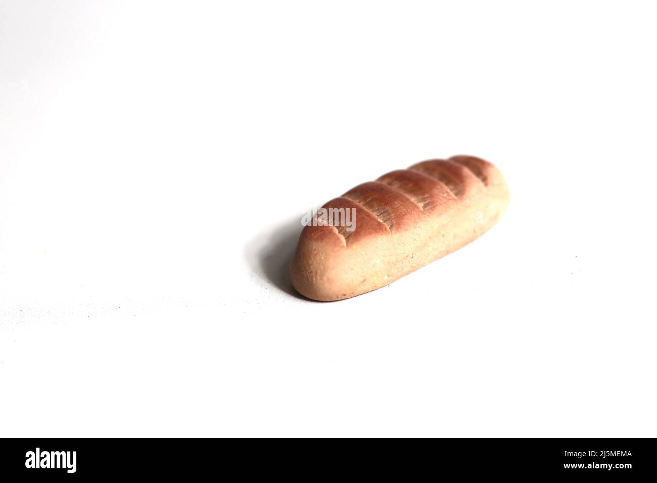 healthy eating concept - loaf of bread isolated on white background ...