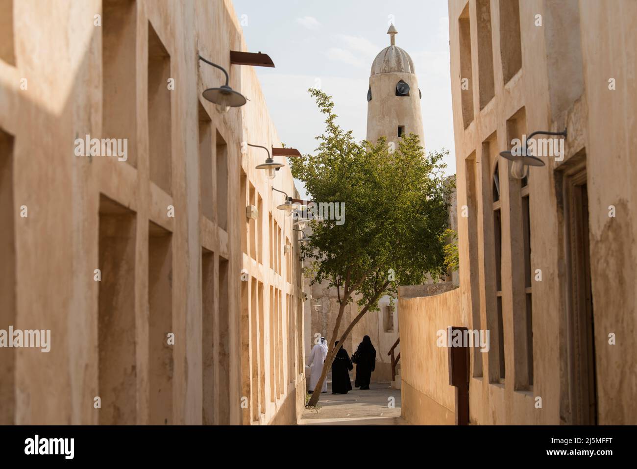 Doha ,Qatar-April 20,2022: Al Wakrah Market is built in a traditional ...
