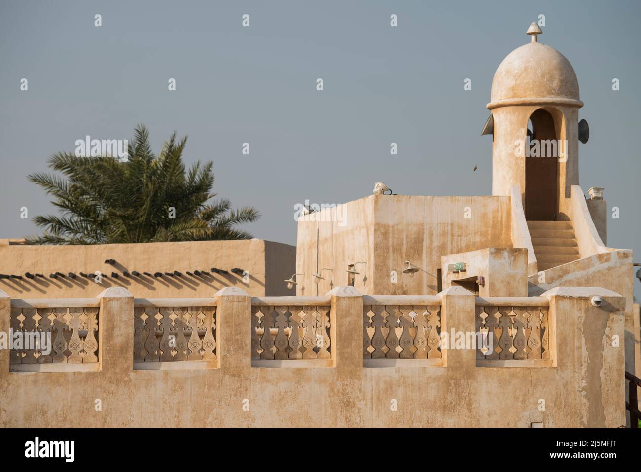 Doha ,Qatar-April 20,2022: Al Wakrah Market is built in a traditional Arabic architectural style ...