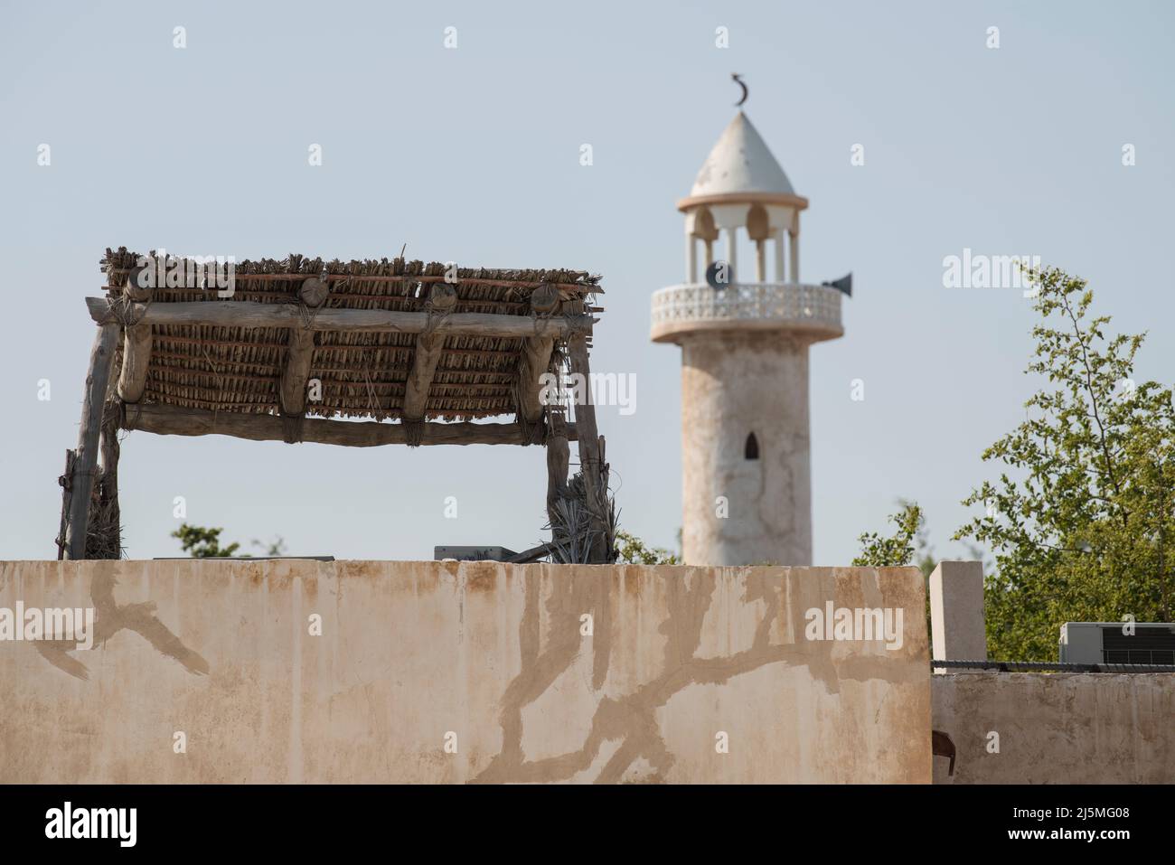 Doha ,Qatar-April 20,2022: Al Wakrah Market is built in a traditional ...