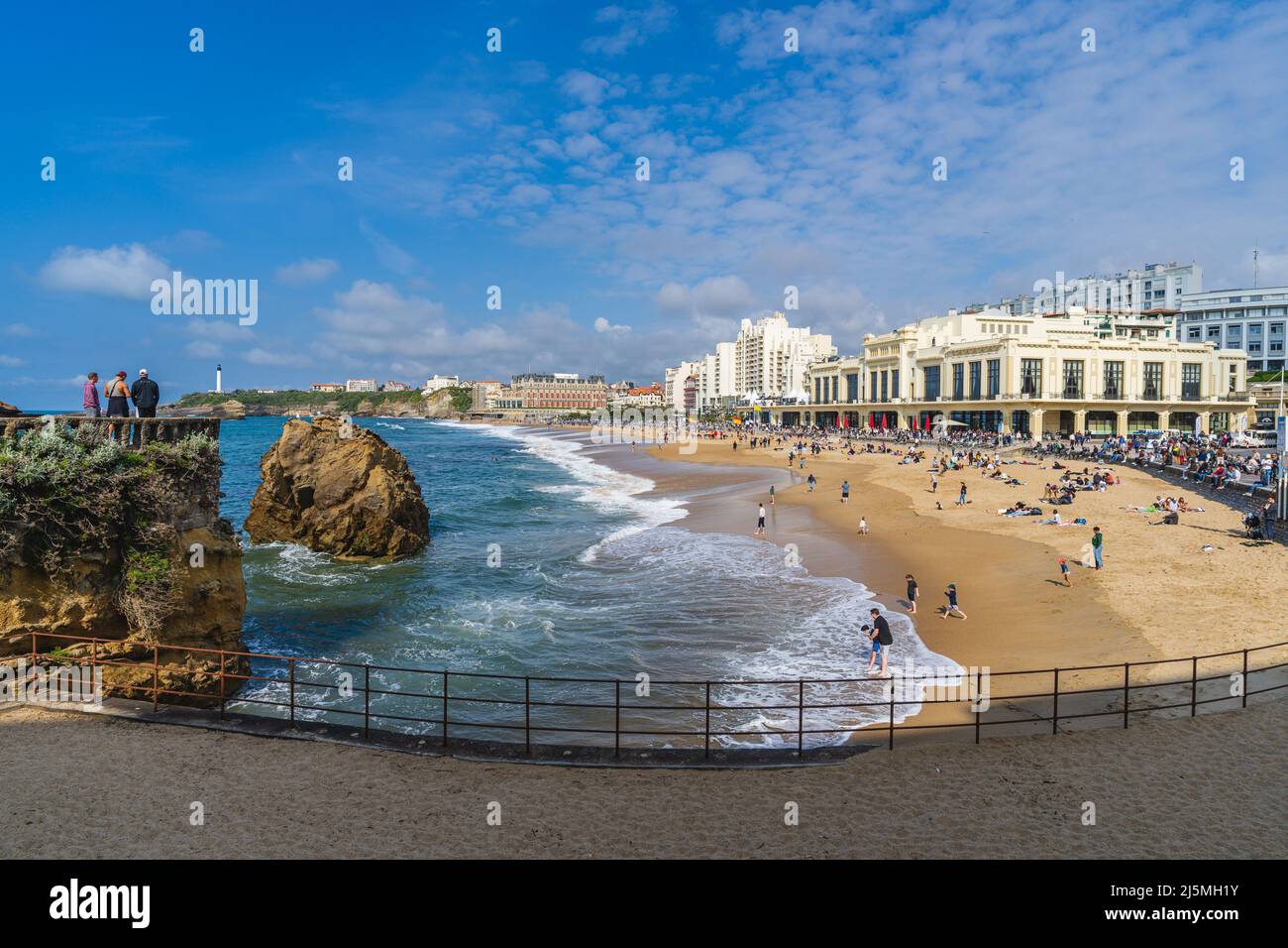 Biarritz, France, April 18, 2022.La Grande Plage , beach in the city of ...