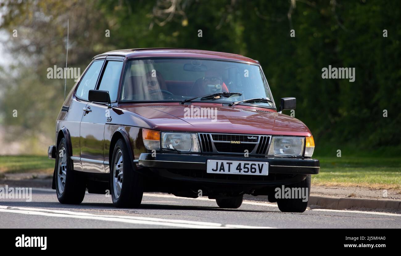 1979 maroon Saab Stock Photo - Alamy