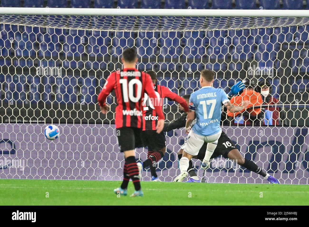 Ciro Immobile (SS Lazio) goal 1-0 during the Italian Football Championship League A 2021/2022 ...