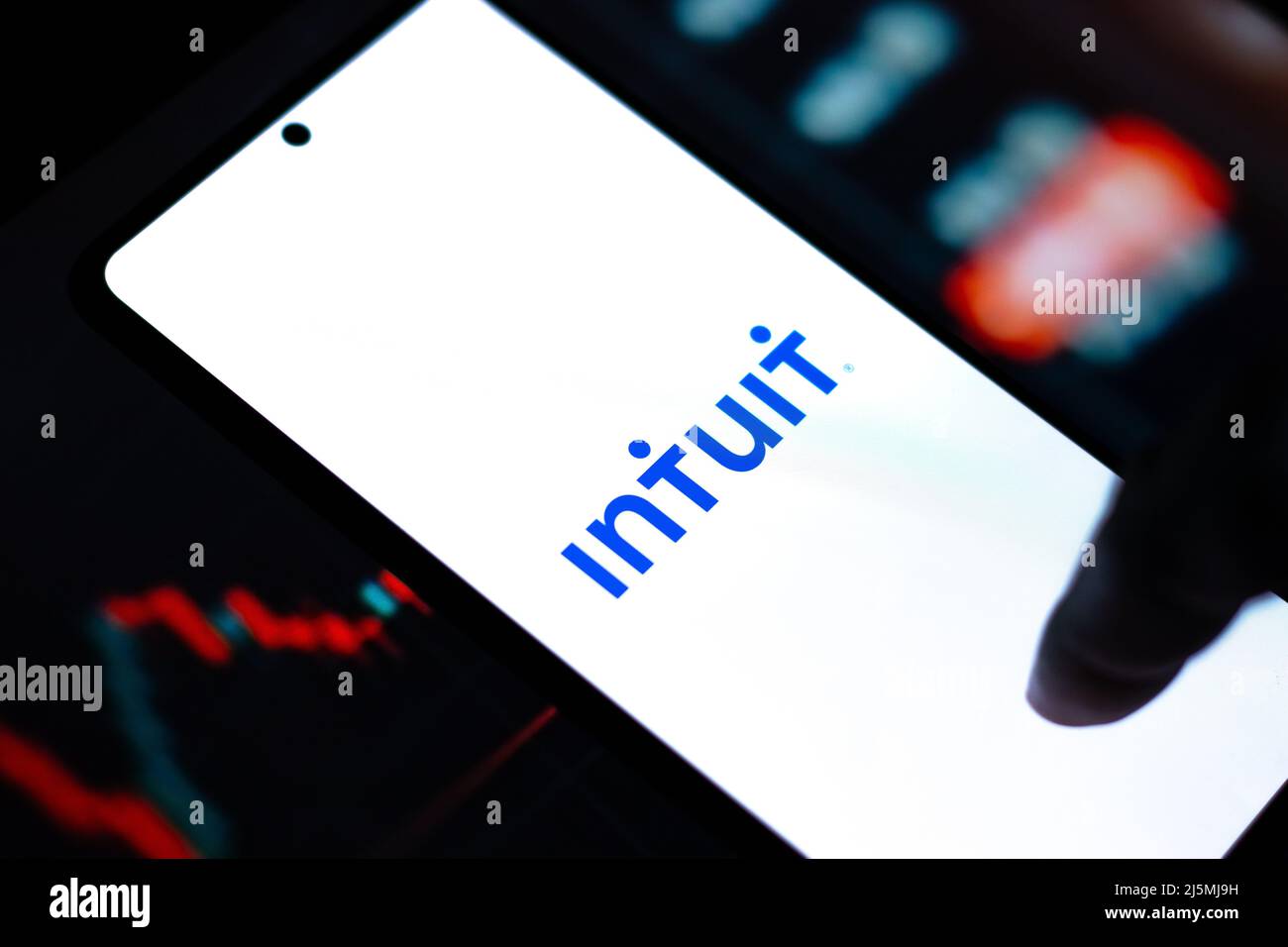 West Bangal, India - April 20, 2022 : Intuit logo on phone screen stock ...