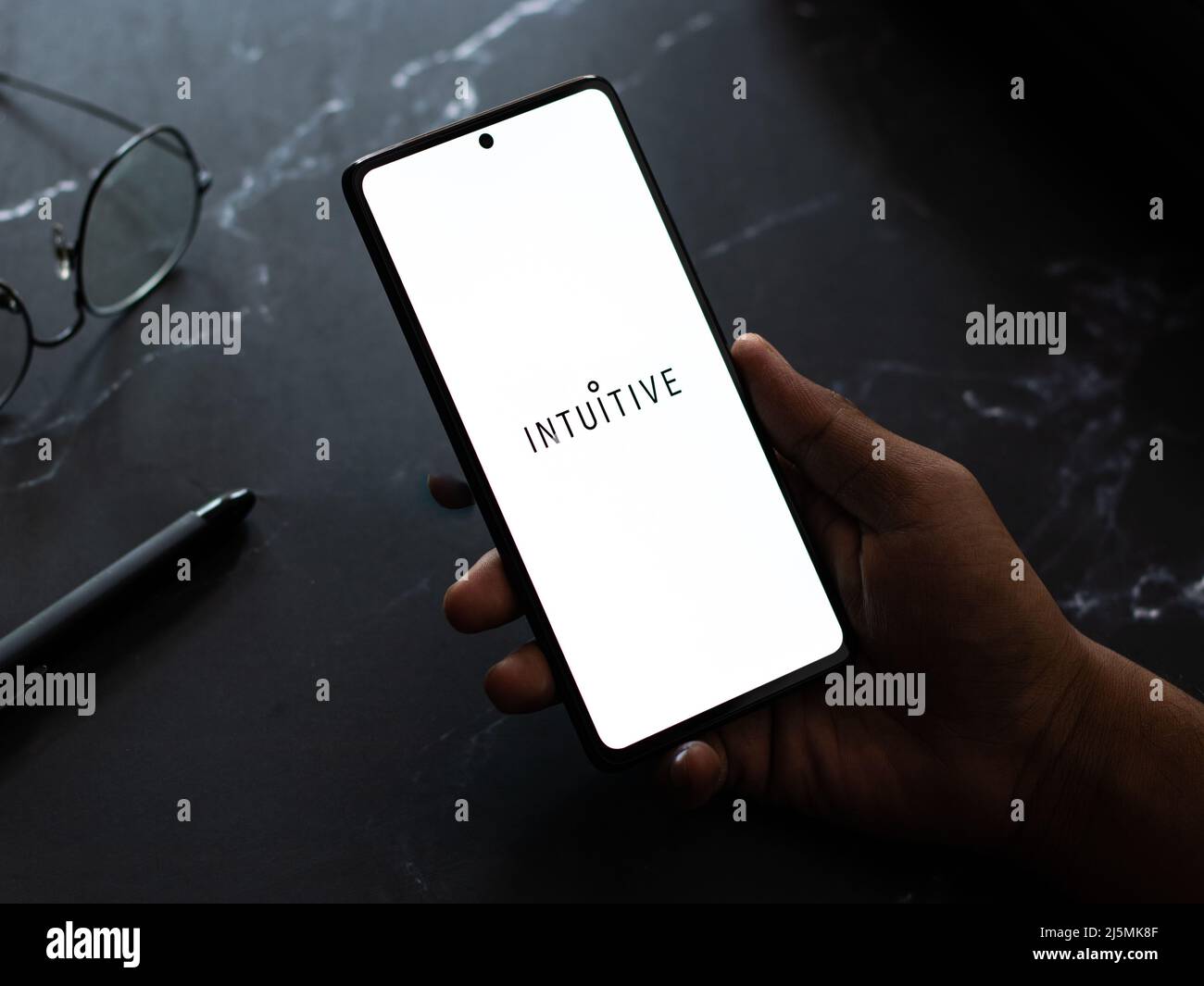 West Bangal, India - April 20, 2022 : Intuitive logo on phone screen ...