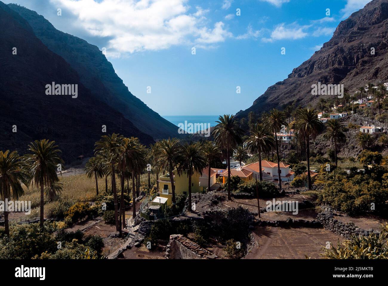 Gran Rey valley, La Gomera, Canary Islands, Spain: panoramic image of ...
