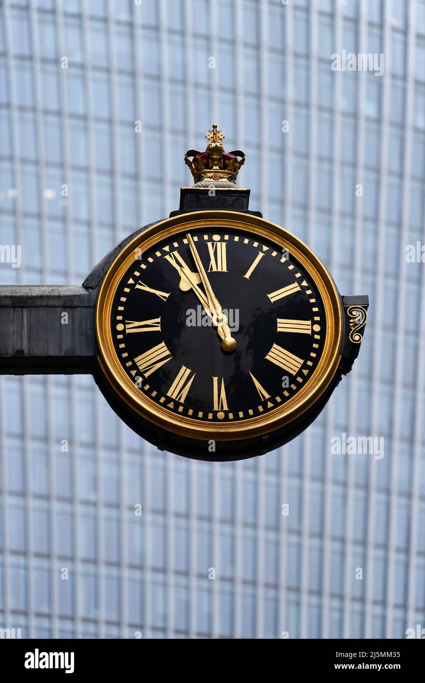 Old fashioned clock lombard street city of london hi-res stock ...