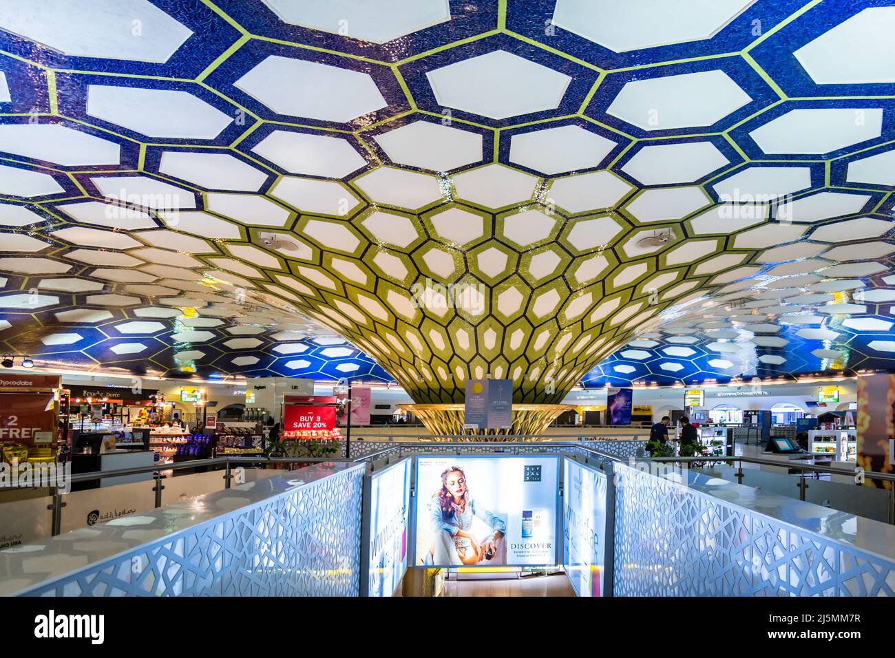 Abu Dhabi, UAE - April 2022: Abu Dhabi International Airport terminal 1 ...