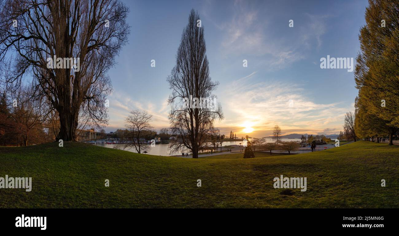 Panoramic View of Sunset Beach on the West Coast of Pacific Ocean Stock ...