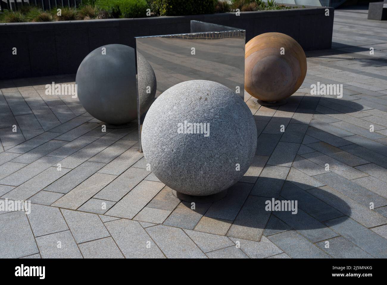 Modern art / public sculpture: Ecliptical Spheres by James Hopkins ...