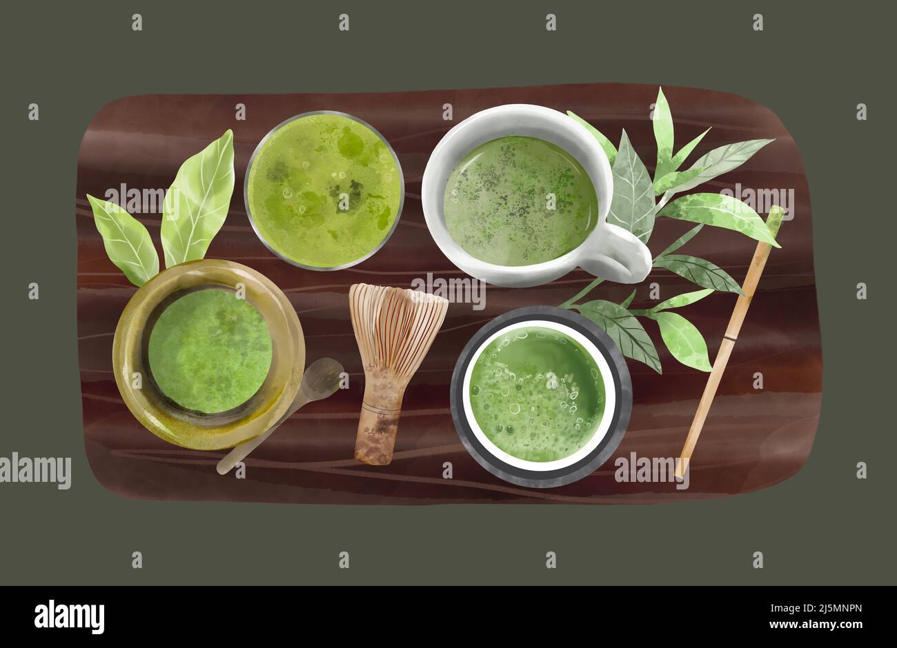 Matcha tea Japanese ceremony advertising banner, Matcha green Healthy ...