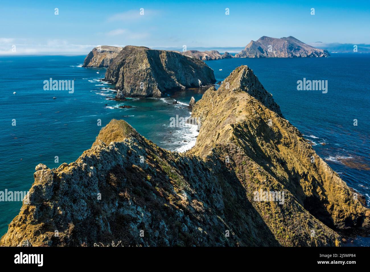 Mountain Ridges Rise High Over The Pacific Ocean in Channel Islands ...