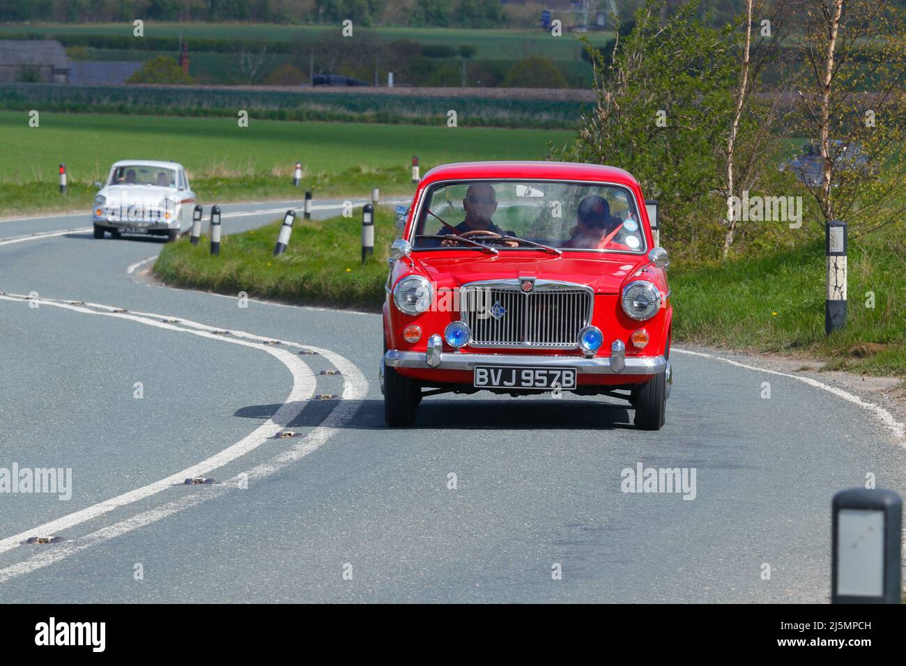 Classic cars seen on the B1222 near Sherburn in Elmet,North Yorkshire ...