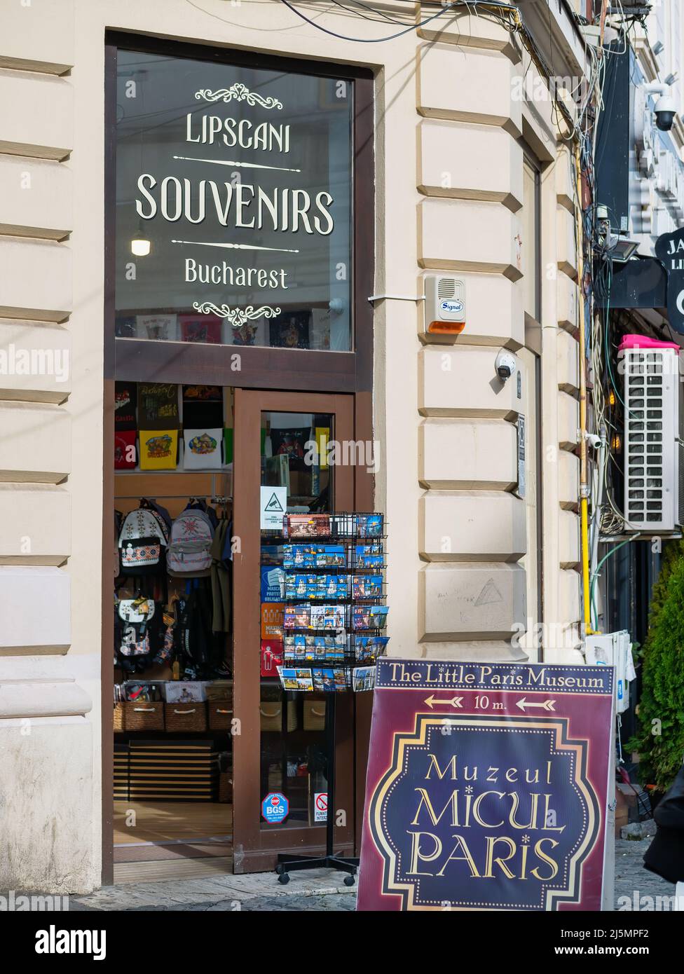 Bucharest, Romania - 04.08.2022: Souvenir shop on Lipscani street, one ...