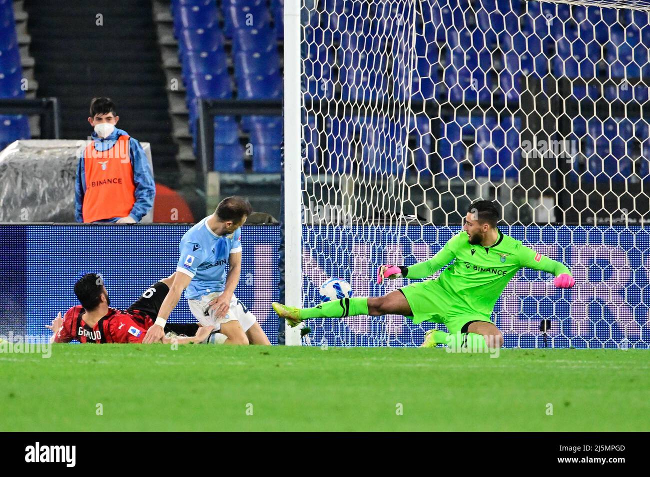 Olivier Giroud (AC Milan) goal 1-1 during the Italian Football Championship League A 2021/2022 ...