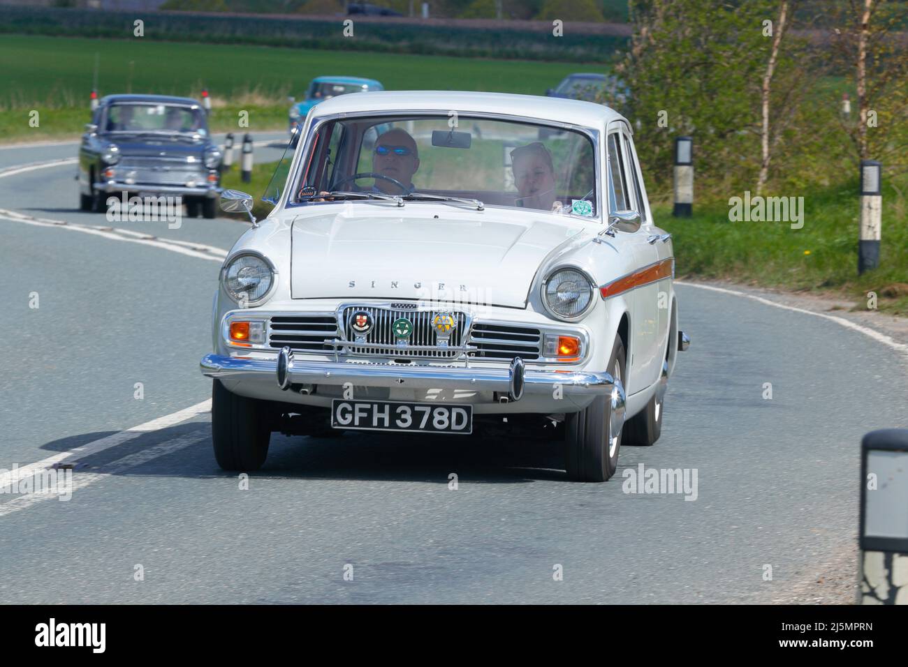 Classic cars seen on the B1222 near Sherburn in Elmet,North Yorkshire ...