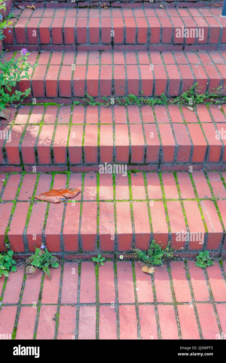 Red bricks outdoor staircase at San Francisco, California Stock Photo ...