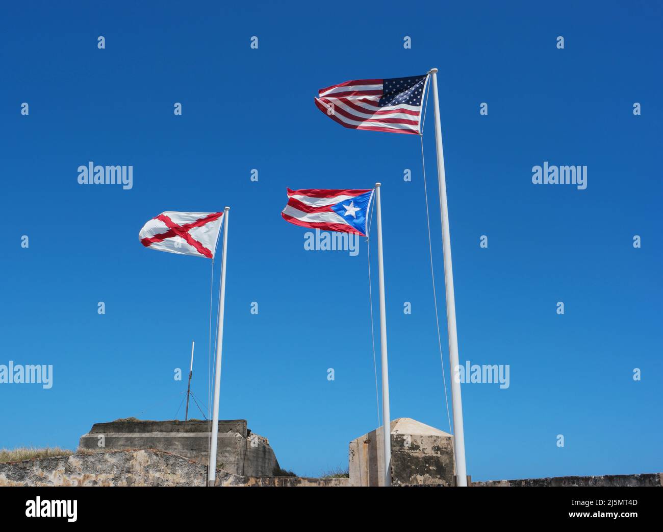 Flags at El Morro Stock Photo - Alamy