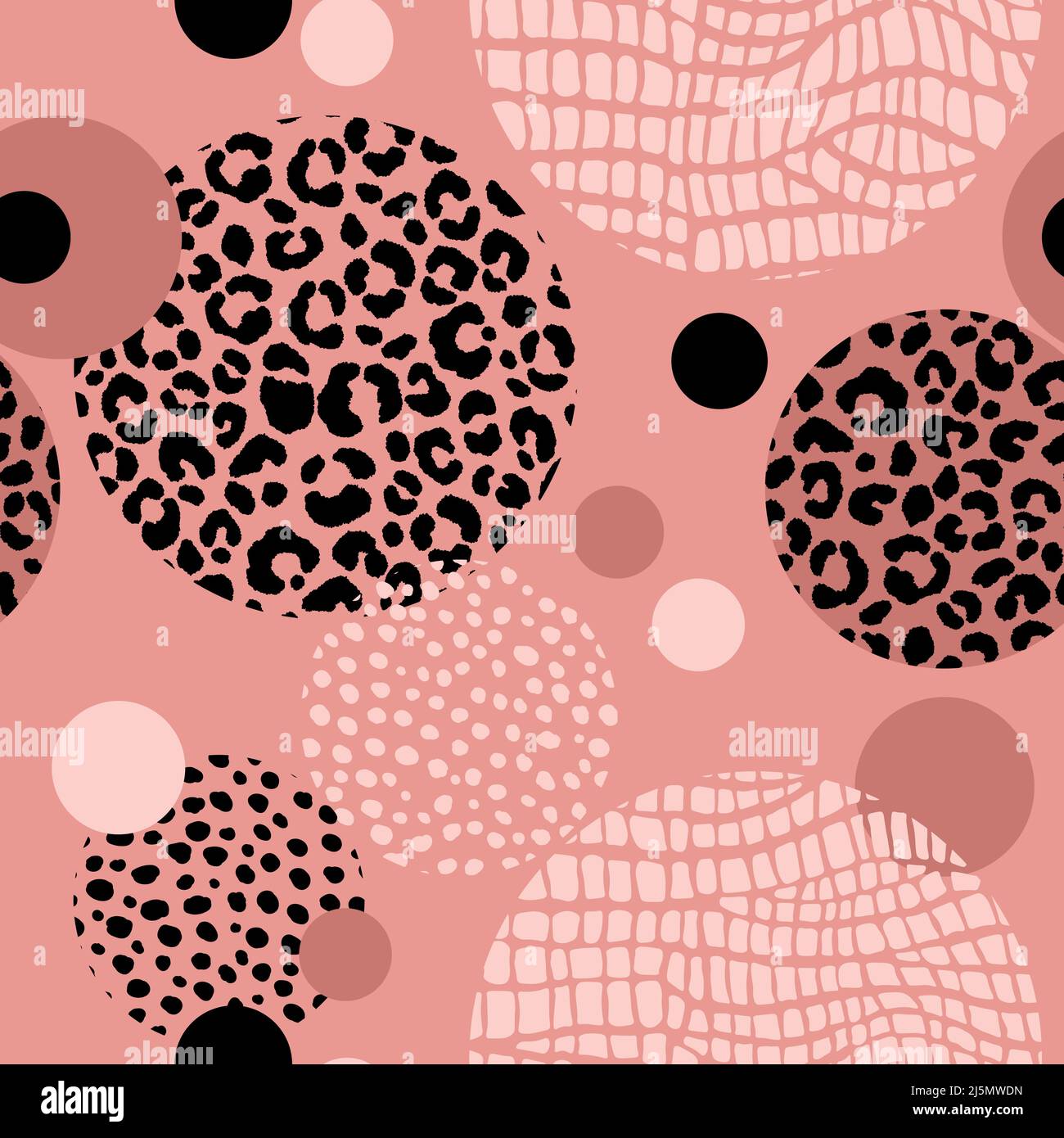 Abstract modern leopard seamless pattern with circles. Animals trendy ...