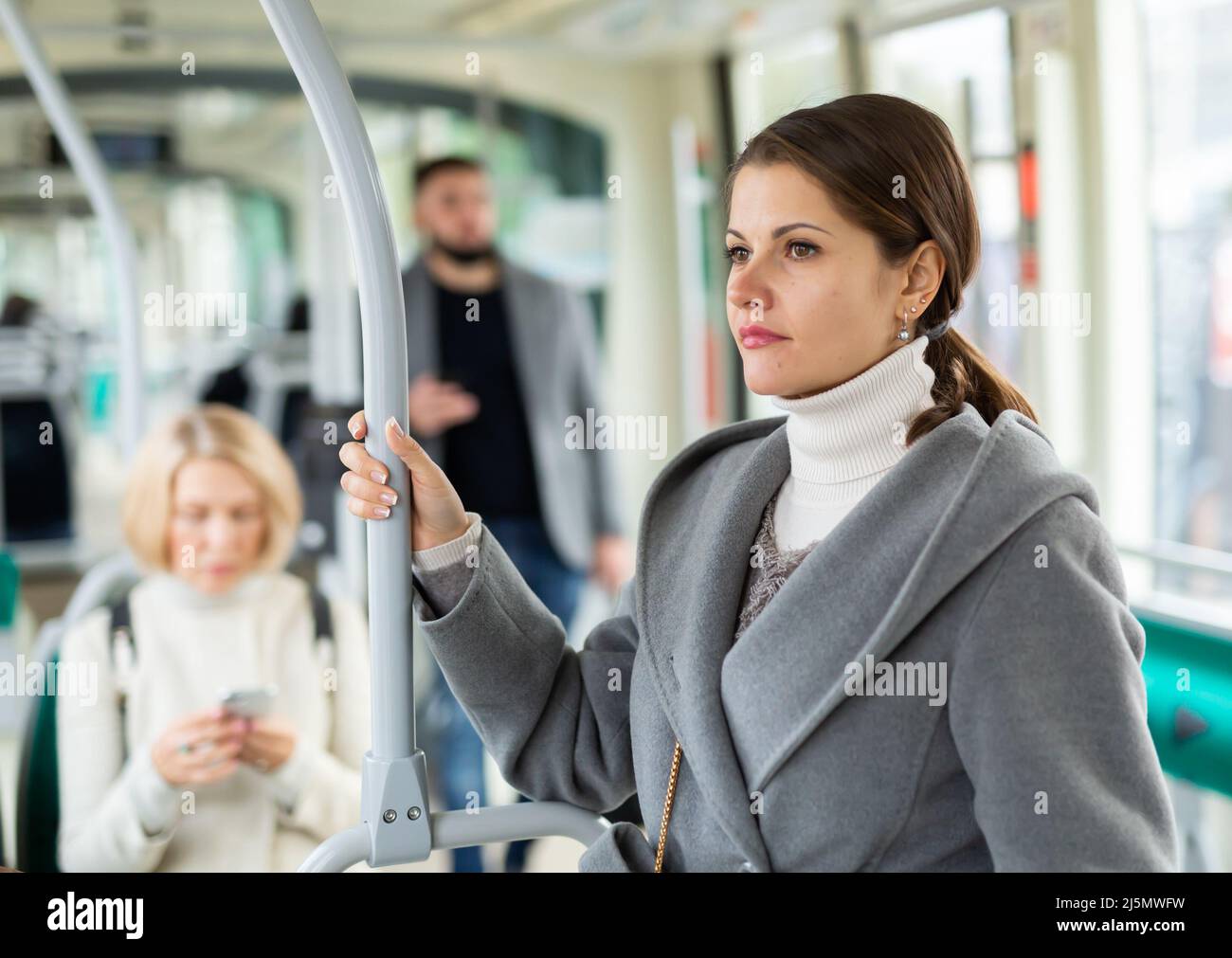 Portrait woman going bus hi-res stock photography and images - Alamy