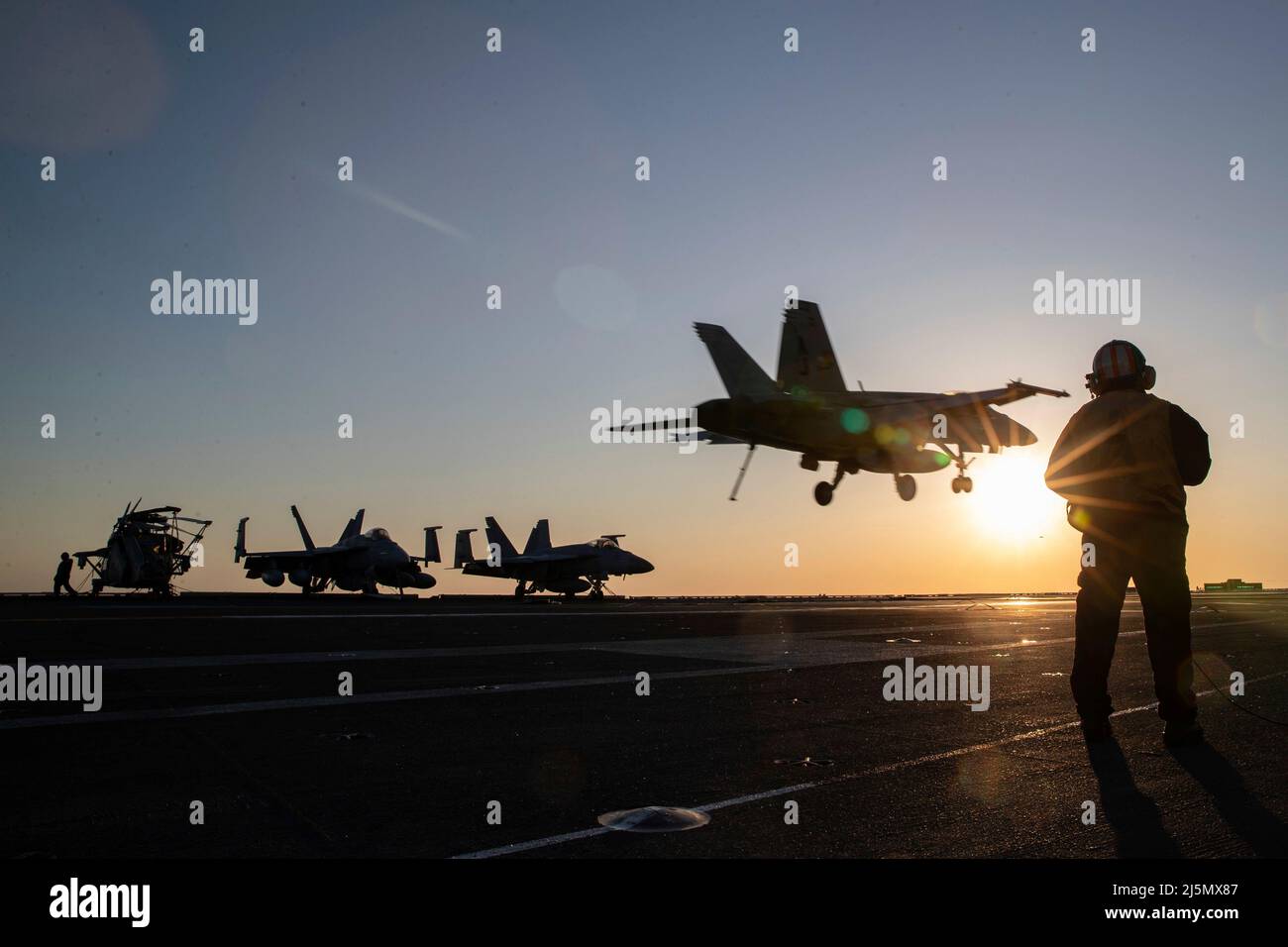 USS Ford, United States. 19 April, 2022. A U.S. Navy sailor stands ...