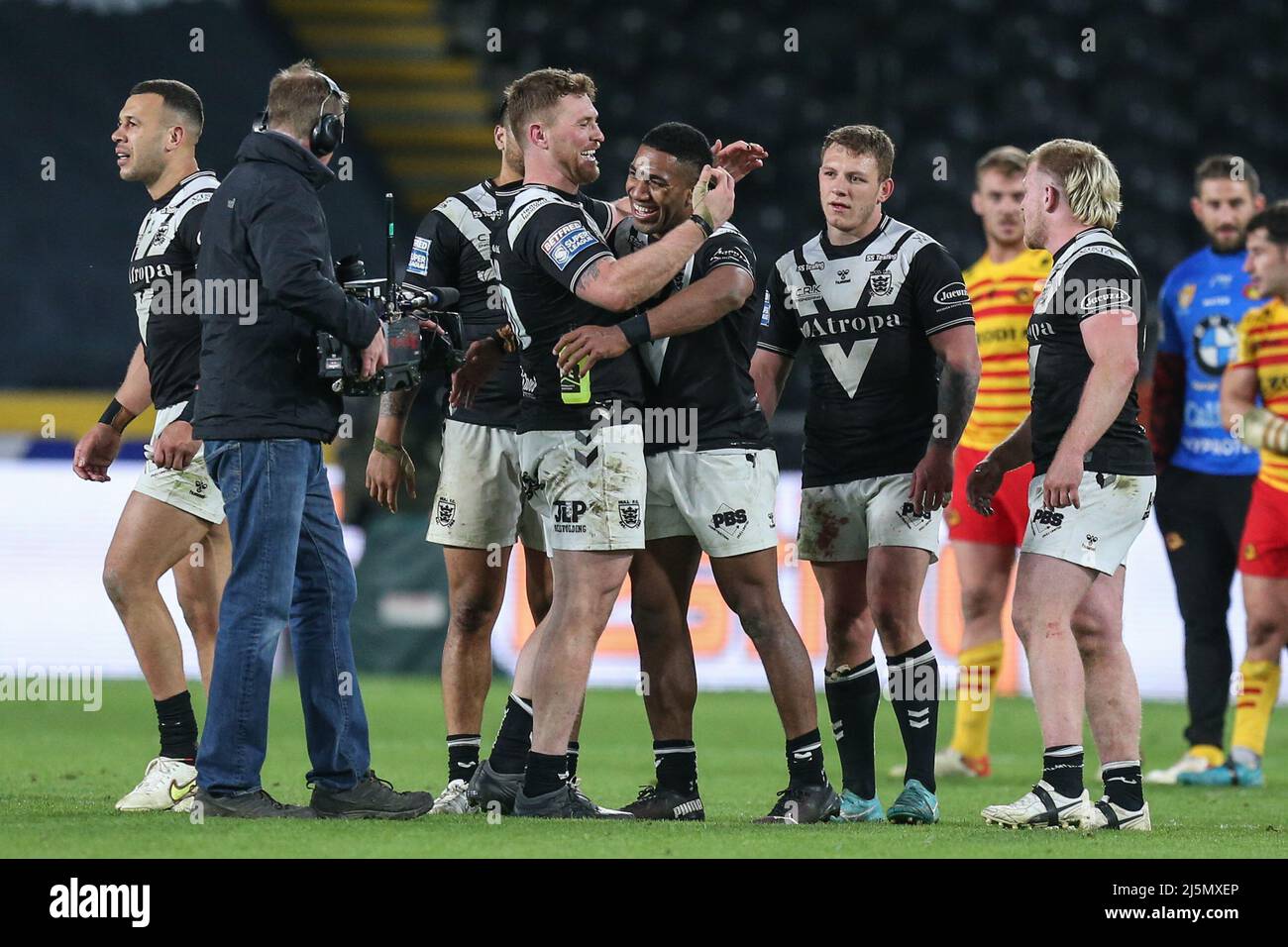 Hull FC players celebrate after the final whistle Stock Photo - Alamy