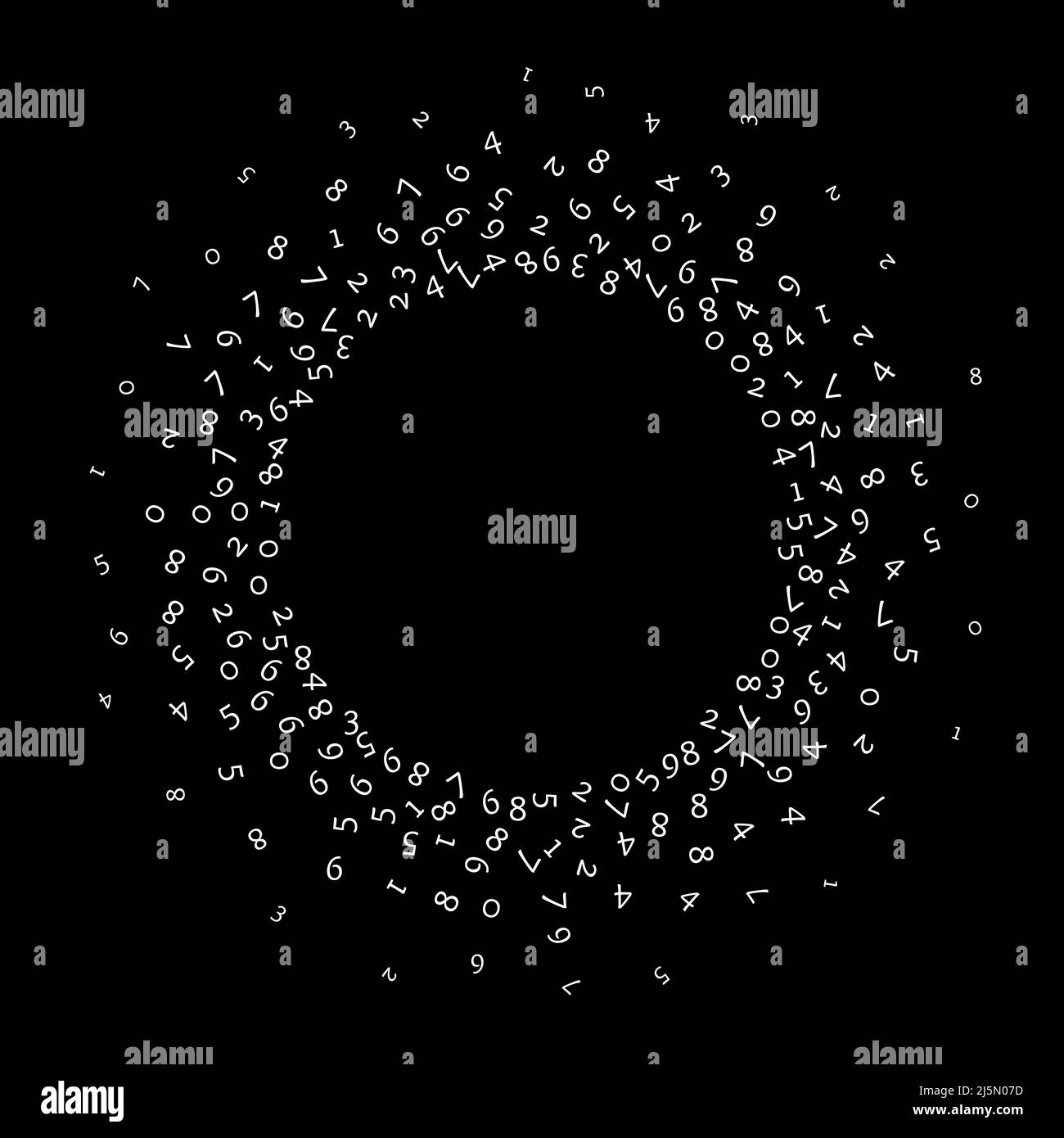 Falling numbers, big data concept. Binary white random flying digits ...