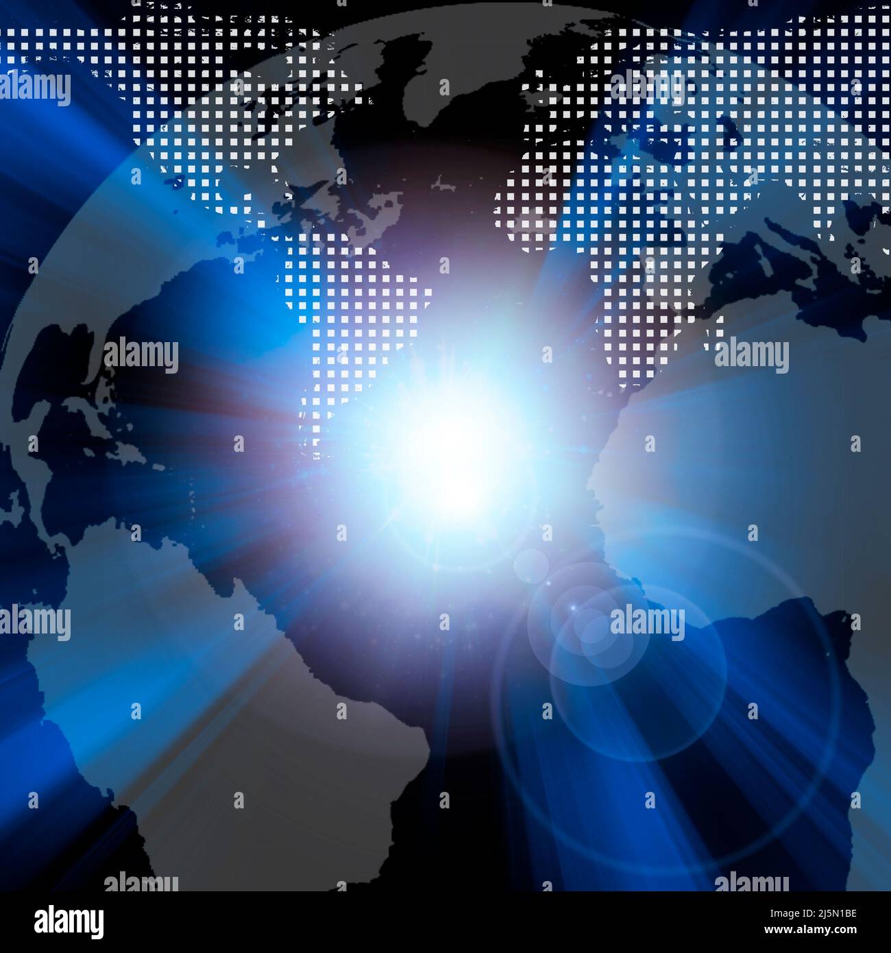 Ray of light and Earth. 3D rendering Stock Photo - Alamy