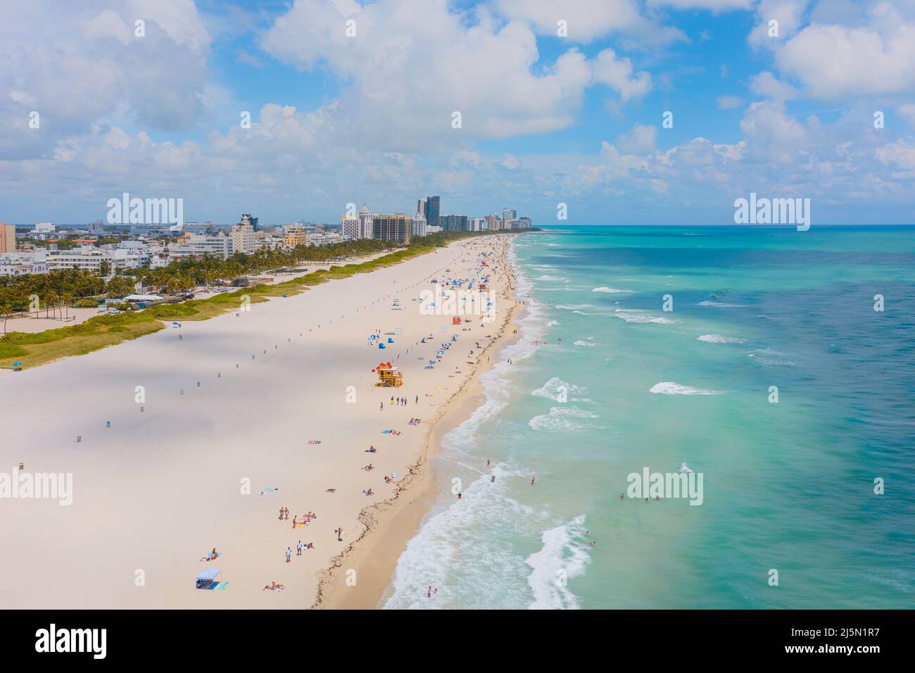Waves over Miami Beach in Florida Stock Photo - Alamy