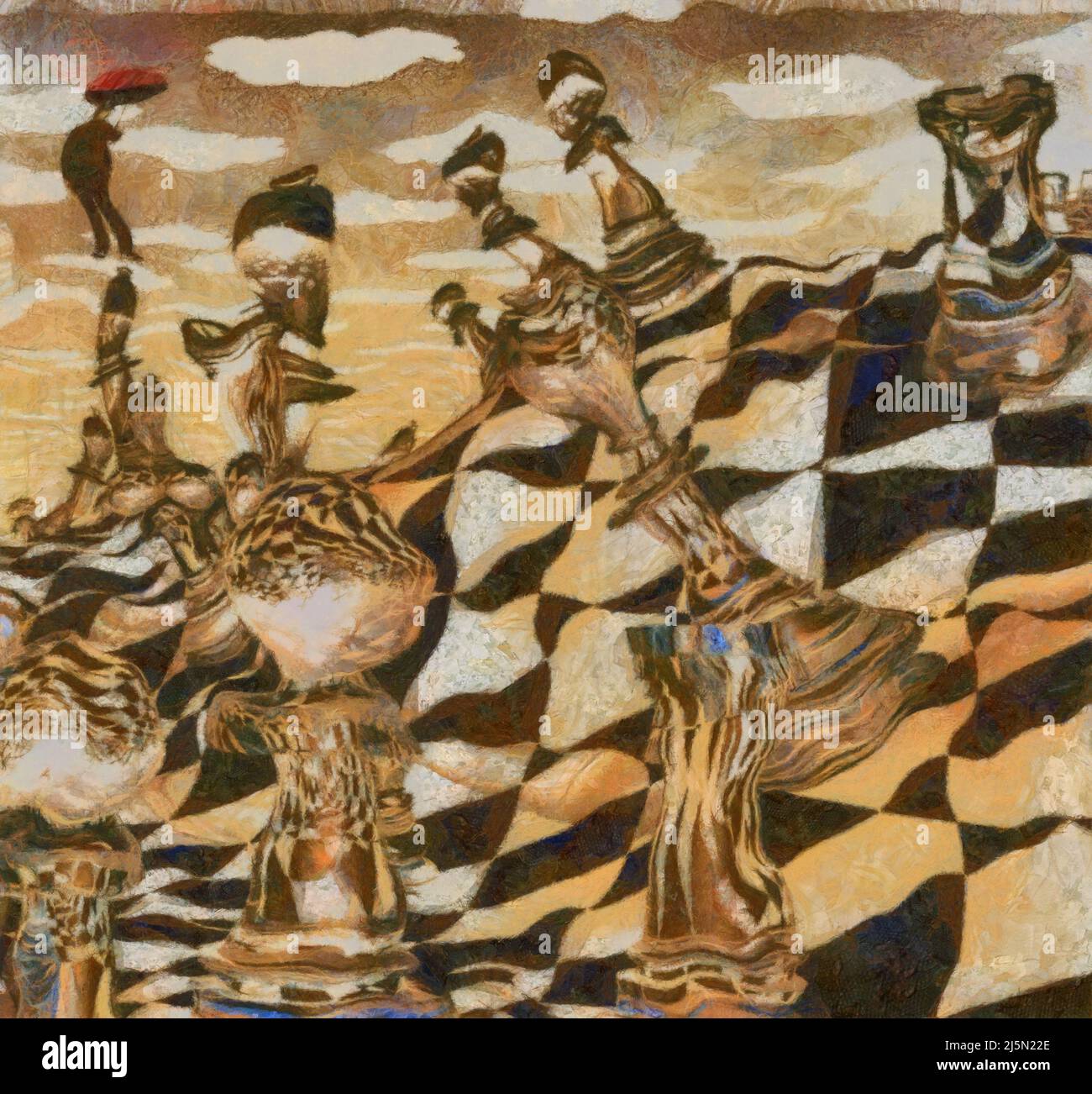 Surreal oil painting chess hi-res stock photography and images - Alamy