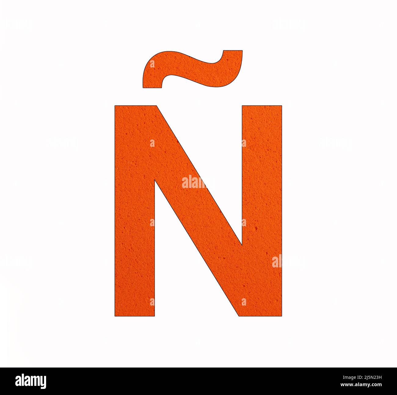 Letter Ñ alphabet on foamy rubber background Stock Photo - Alamy