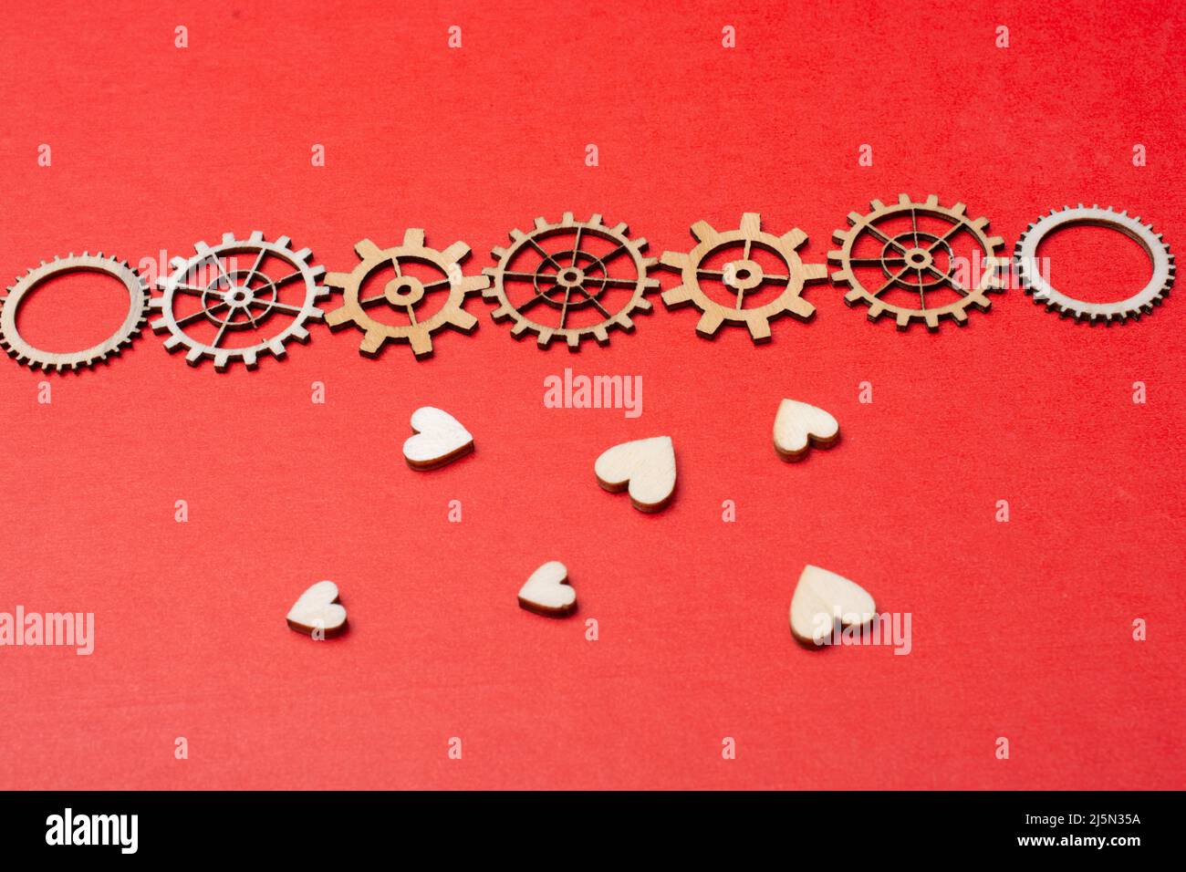 Gear wheels on Heart shape for love and valentine day concept Stock ...