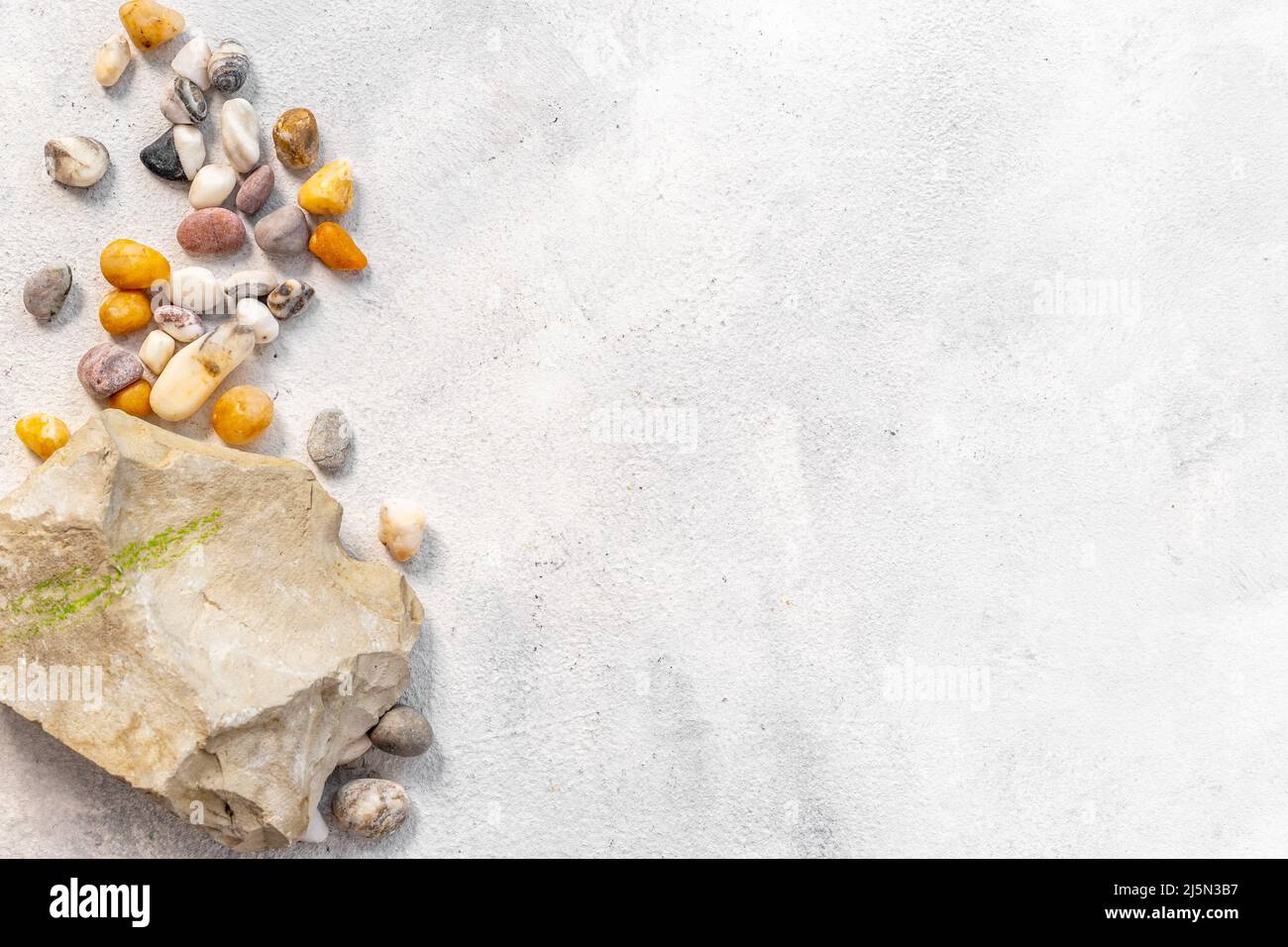 Set of different mineral stones. Natural rocks top view Stock Photo - Alamy