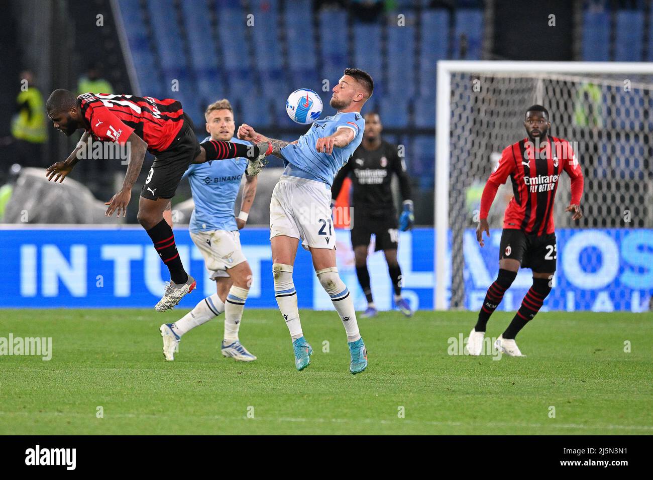Stadio Olimpico, Rome, Italy. 24th Apr, 2022. Italian Serie A football ...